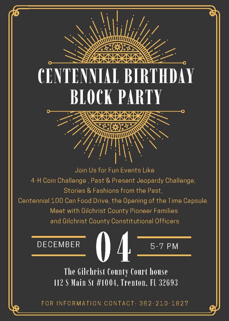 CENTENNIAL BIRTHDAY BLOCK PARTY – Hart Springs
